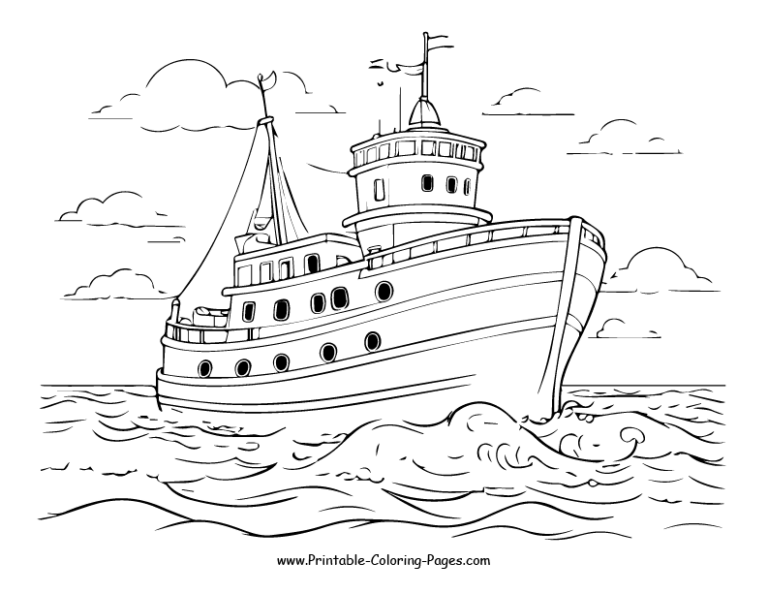 30 Free Boats And Ships Printable Coloring Pages: Embarking On A ...
