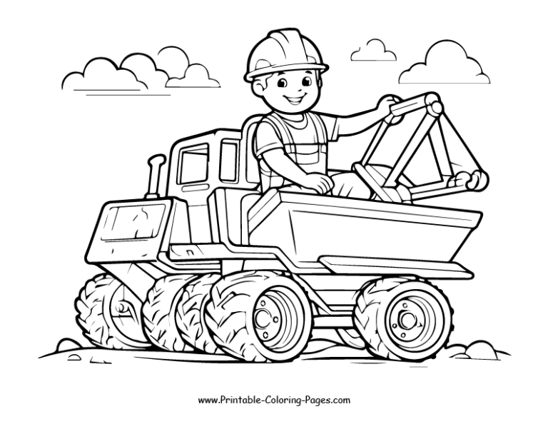 Explore Construction Vehicles: Free Printable Coloring Pages!