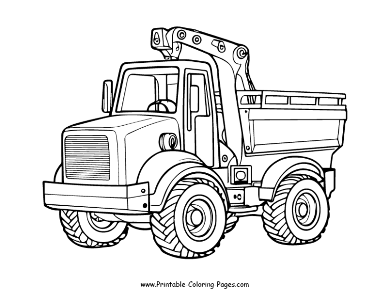 Explore Construction Vehicles: Free Printable Coloring Pages!