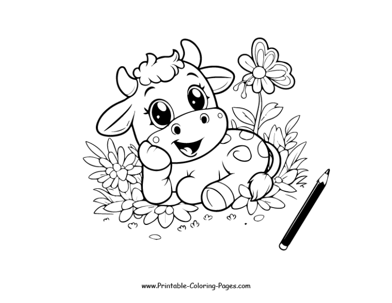 30 Cow Printable Coloring Page