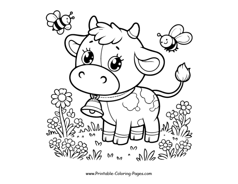 30 Cow Printable Coloring Page