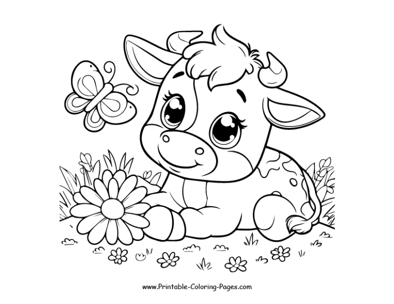 30 Cow Printable Coloring Page