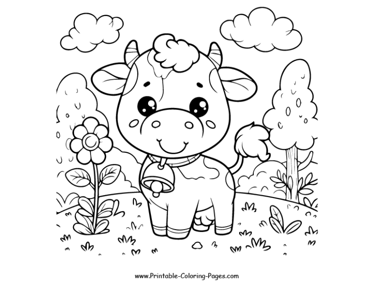 30 Cow Printable Coloring Page