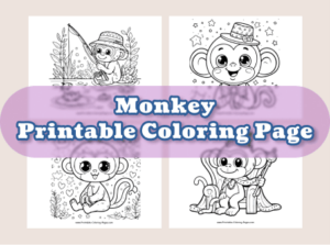 30 Free PDF Monkey Printable Coloring Page For Kindergarten Kids