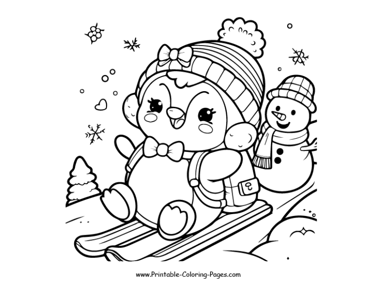 Printable Penguin Coloring Pages- 30 PDF - Unlock Your Creative Journey ...