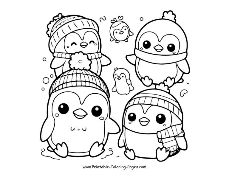 Printable Penguin Coloring Pages- 30 PDF - Unlock Your Creative Journey ...