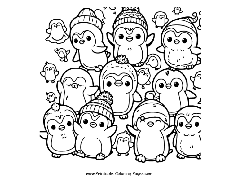 Printable Penguin Coloring Pages- 30 PDF - Unlock Your Creative Journey ...
