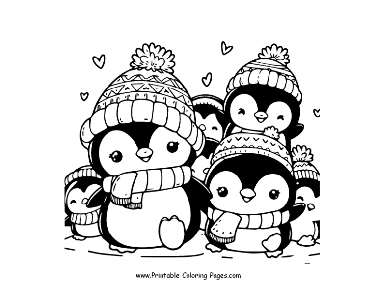 Printable Penguin Coloring Pages- 30 PDF - Unlock Your Creative Journey ...