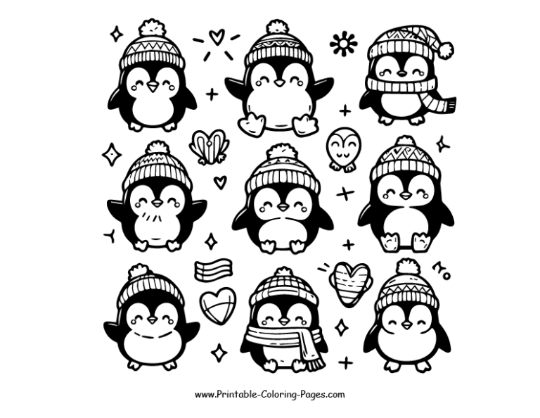 Printable Penguin Coloring Pages- 30 PDF - Unlock Your Creative Journey ...