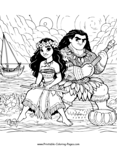 Free Printable Moana Coloring Pages (30 A4 -PDF)