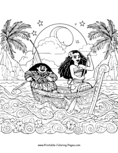 Free Printable Moana Coloring Pages (30 A4 -PDF)