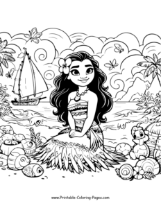 Free Printable Moana Coloring Pages (30 A4 -PDF)