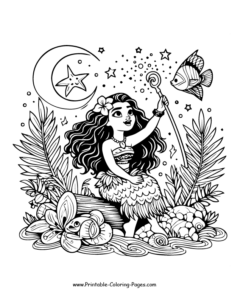 Free Printable Moana Coloring Pages (30 A4 -PDF)
