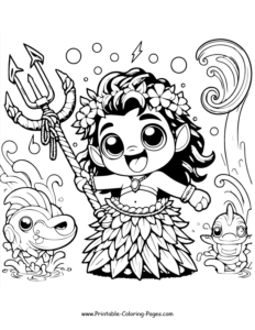 Free Printable Moana Coloring Pages (30 A4 -PDF)