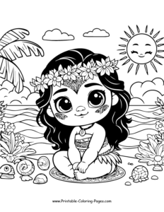 Free Printable Moana Coloring Pages (30 A4 -PDF)