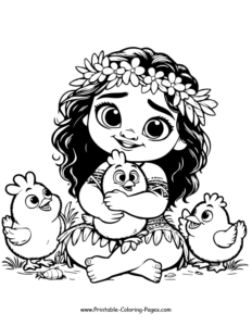 Free Printable Moana Coloring Pages (30 A4 -PDF)